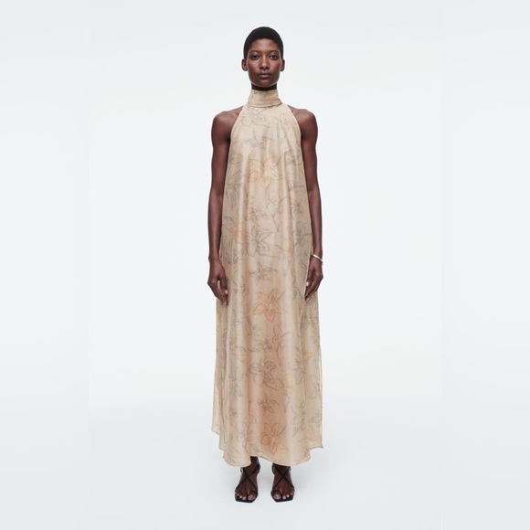 COS | Dresses | Iso Cos Floral Print Halterneck Maxi | Poshmark